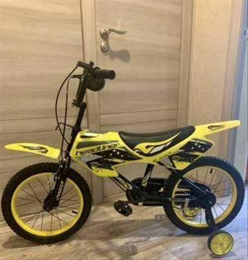Велосипед headliner moto 16 желтый