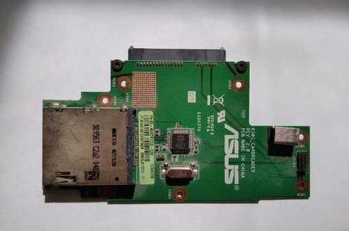 Плата разъем HDD и картридер Asus K50I, K50AB
