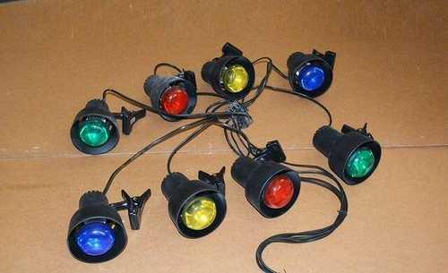 Светильники фонари цветные на лампах и LED