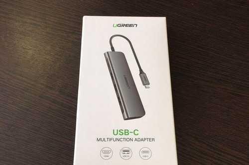 USB-C переходник ugreen (usb-3.0x3, hdmi, USB-C дл