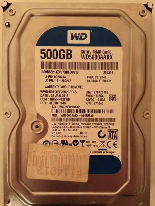 Жесткий диск WD5000aakx