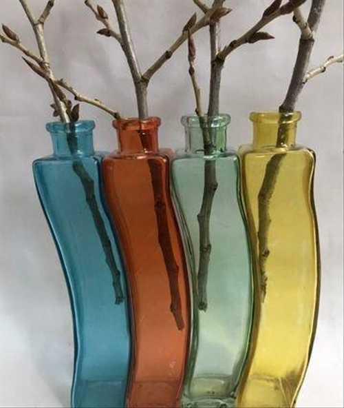 Вазы/вазочки цветное стекло 4 шт