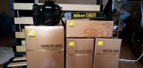 Сет Nikon D800 + объективы и вспышка