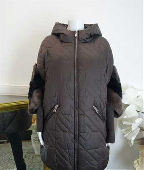 Odri Bolzano новый пуховик мех рекс oversize 40 44