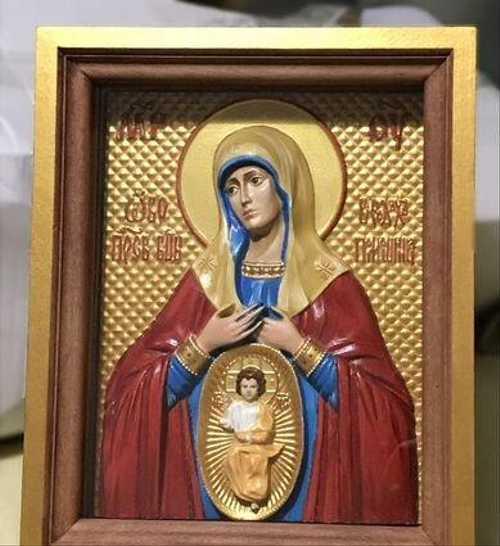 Икона Божьей матери "Помощница в родах" деревянная