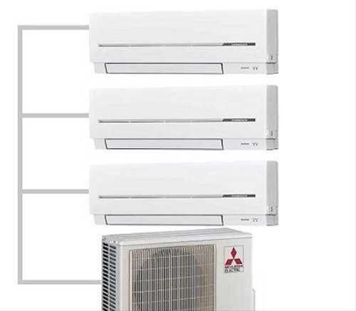 Сплит система на 2 комнат LG, Energolux,Mitsubishi