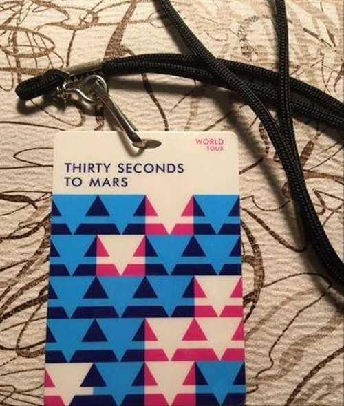 Бейдж карта со встречи 30 Seconds to Mars