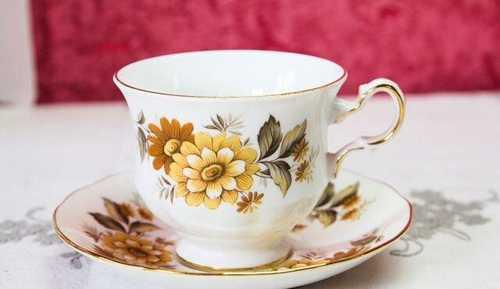 Чашка Queen Anne, осенние цветы, кост. фарфор