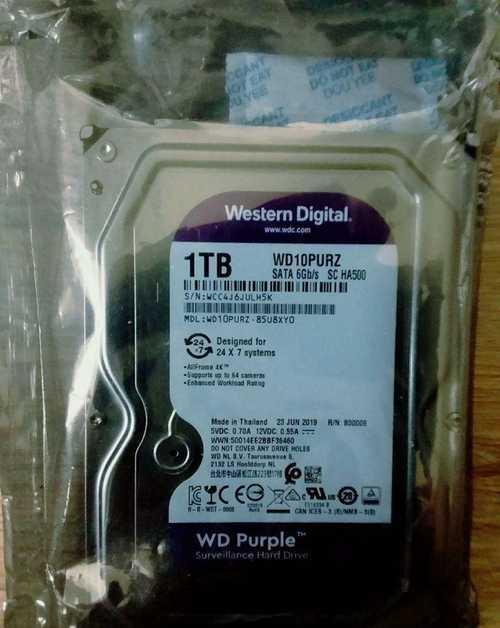 Жесткий диск Western Digital 1Tb WD 10purz SATA 6