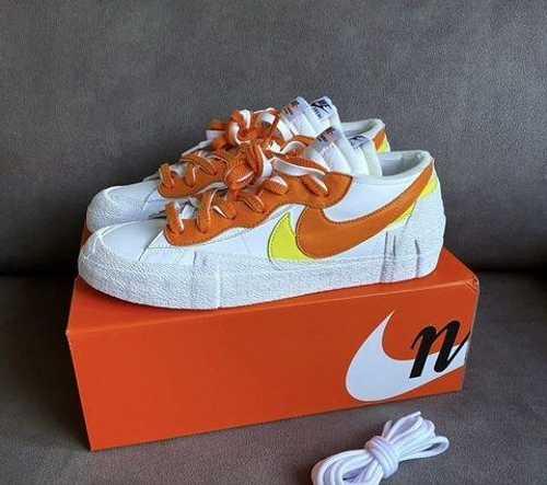 Nike Sacai Blazer Low Magma Orange White 10 US