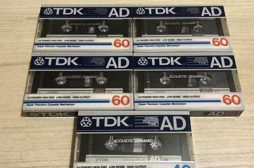 Аудиокассеты TDK AD 60 и 46 Япония 1984 год 5 штук