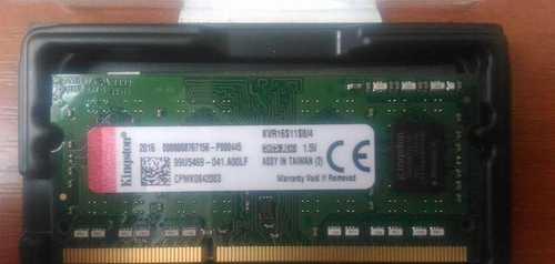 Sodimm DDR3 4GB Kingston KVR16S11S8/4 озу