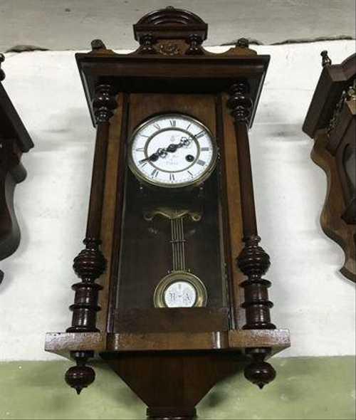 Часы огонь настенные антикварные конец 19 века