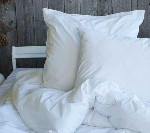2-спальный комплект белого постельного белья