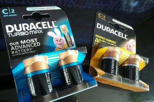 Новые Alkaline C батарейки duracell,duracell turbo