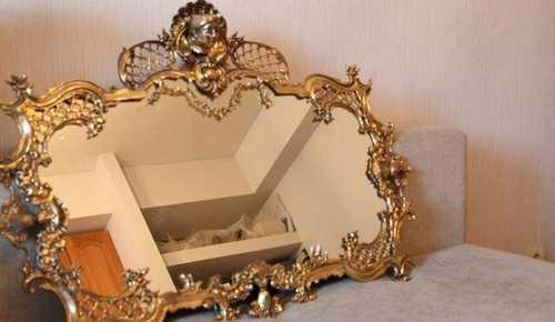 Зеркало старинное бронзовое