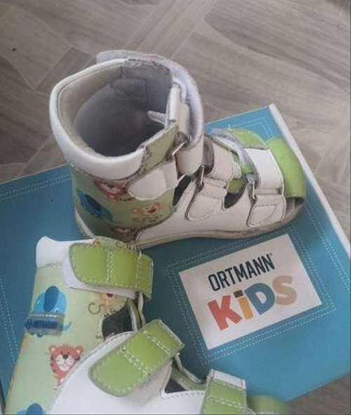 Ортопедические кожаные сандали ortmann kids р. 21
