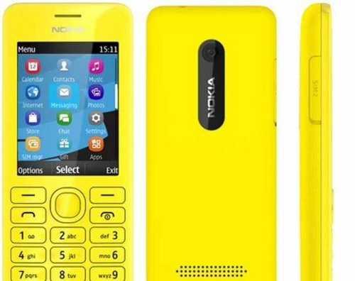 Сотовый телефон nokia 206 Dual Yellow