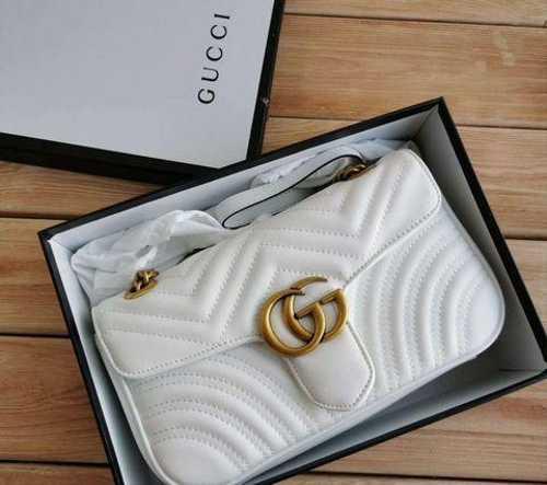 Сумка женская Gucci Marmont Should белая