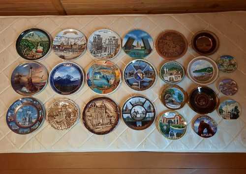 Сувенирные тарелки разных стран 46 предметов