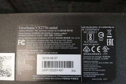 Монитор View Sonic VX2776 на запчасти