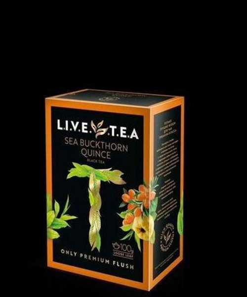 LiveTea чай черный листовой облепиха и айва 100г