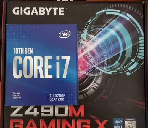 Intel i7 10700F BOX + Gigabyte Z490M Gaming X нов