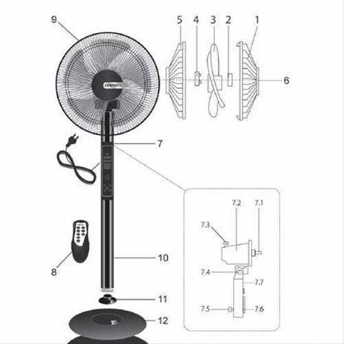 Умный напольный Smart вентилятор centek CT-5019
