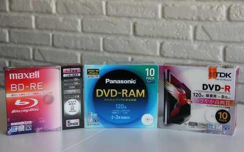 DVD RAM Panasonic / BD-RE Maxell / TDK DVD-R