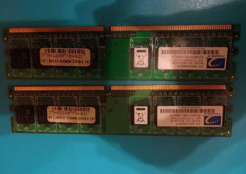2 шт - оперативная память DDR-2