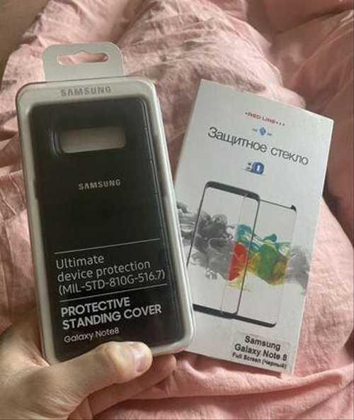 Бампер-чехол на Samsung Galaxy Note 8 + стекло