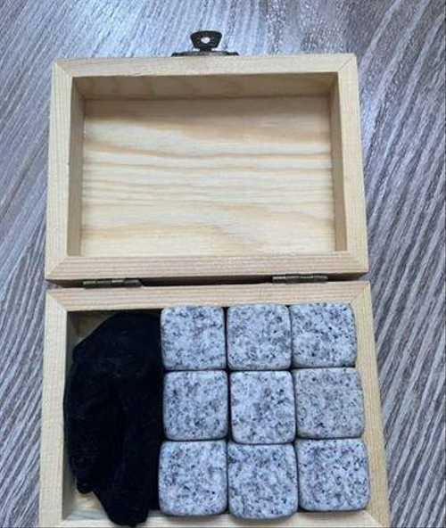 Кубики д/льда камень с футляром в коробке 6шт