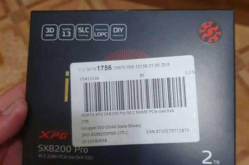 Adata XPG SX8200 Pro M.2 nvme PCIe Gen 3x4 2TB