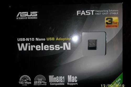 Адаптер WiFi asus USB-N10 nano