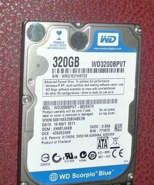 HDD WD blue 320GB format 2.5''