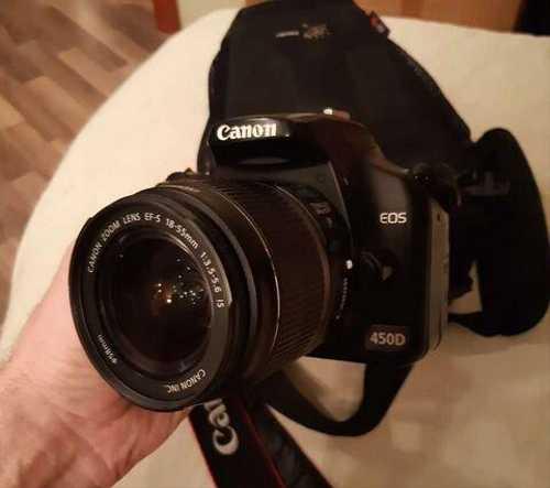 Canon 450d kit 15-55mm + сумка