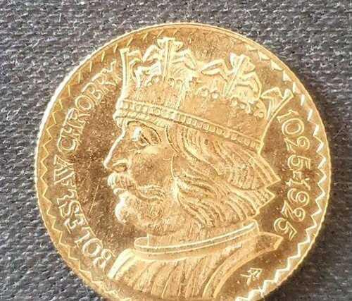 Золотая монета 10 zlotych