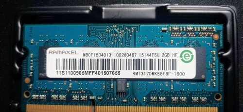 DDR3 2GB/Ramaxel/Оперативная память/ноутбук