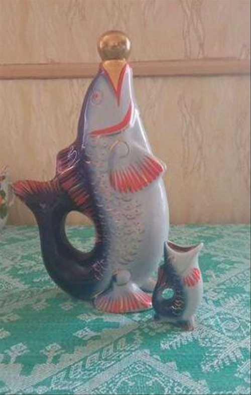 Фарфоровые статуэтки штоф рыбки СССР