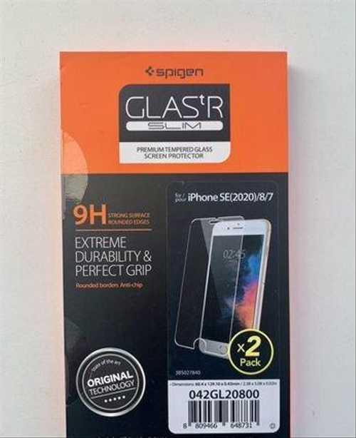 Защитное стекло Spigen glas для iPhone 7,8 (2 шт)