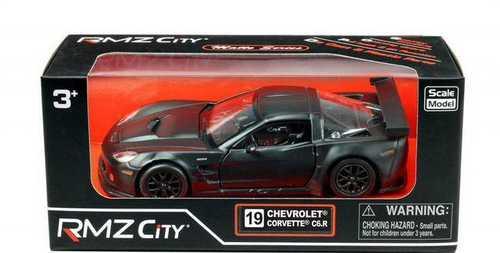 Машинка металлическая Uni-Fortune RMZ City 1:32 Chevrolet Corvette C6.R,инерционная, серый матовый цвет, 16.5 x 7.5 x 7см 554003M
