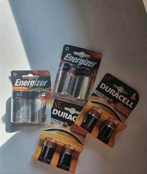 Батарейка Duracell C, Energizer D