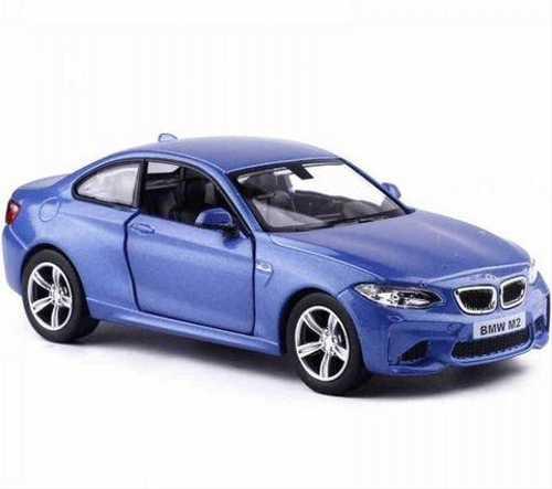 Машинка металлическая Uni-Fortune RMZ City 1:36 BMW M2 coupe with Strip инерционная, 2 цвета (синий), 11,80х4,90х3,73 см 554034-BLU