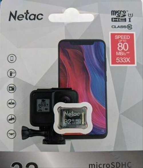 Карта флэш-памяти Netac Micro SD 32 гб SD C10 U1