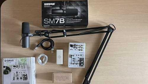 Микрофон Shure sm7b + аудиокарта + лаунчер