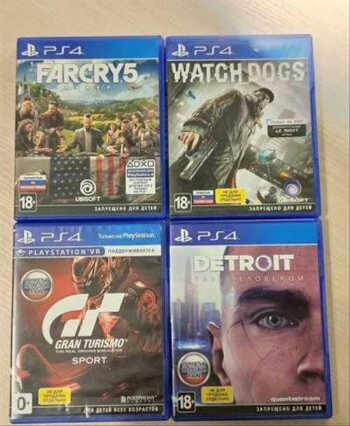 Far cry 5; Detroit; Wotch Dogs; Gran Turismo ps4