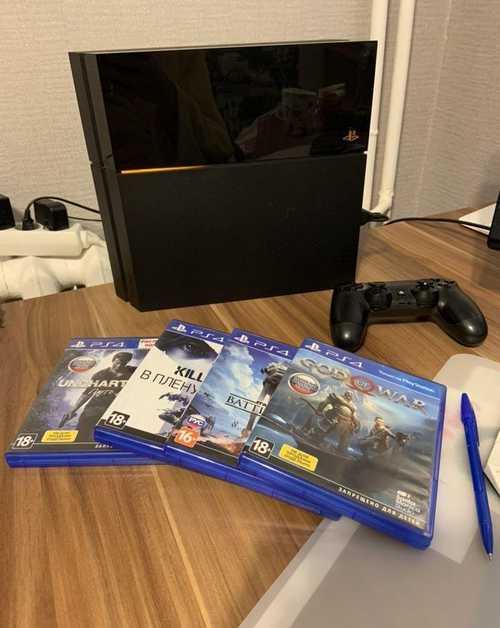 Sony PS4 Fat 500 гб + 4 игры
