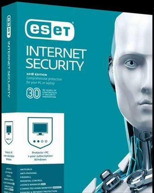 Eset NOD32 Internet Security 1пк на 1, 2 и 5 лет