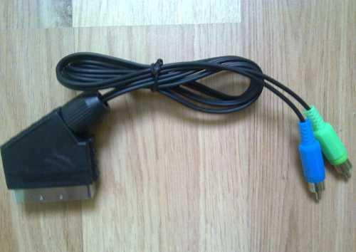 Новый кабель Scart - 2 RCA 90 см
