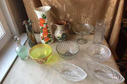 Хрустальная стеклянная керамическая посуда СССР от